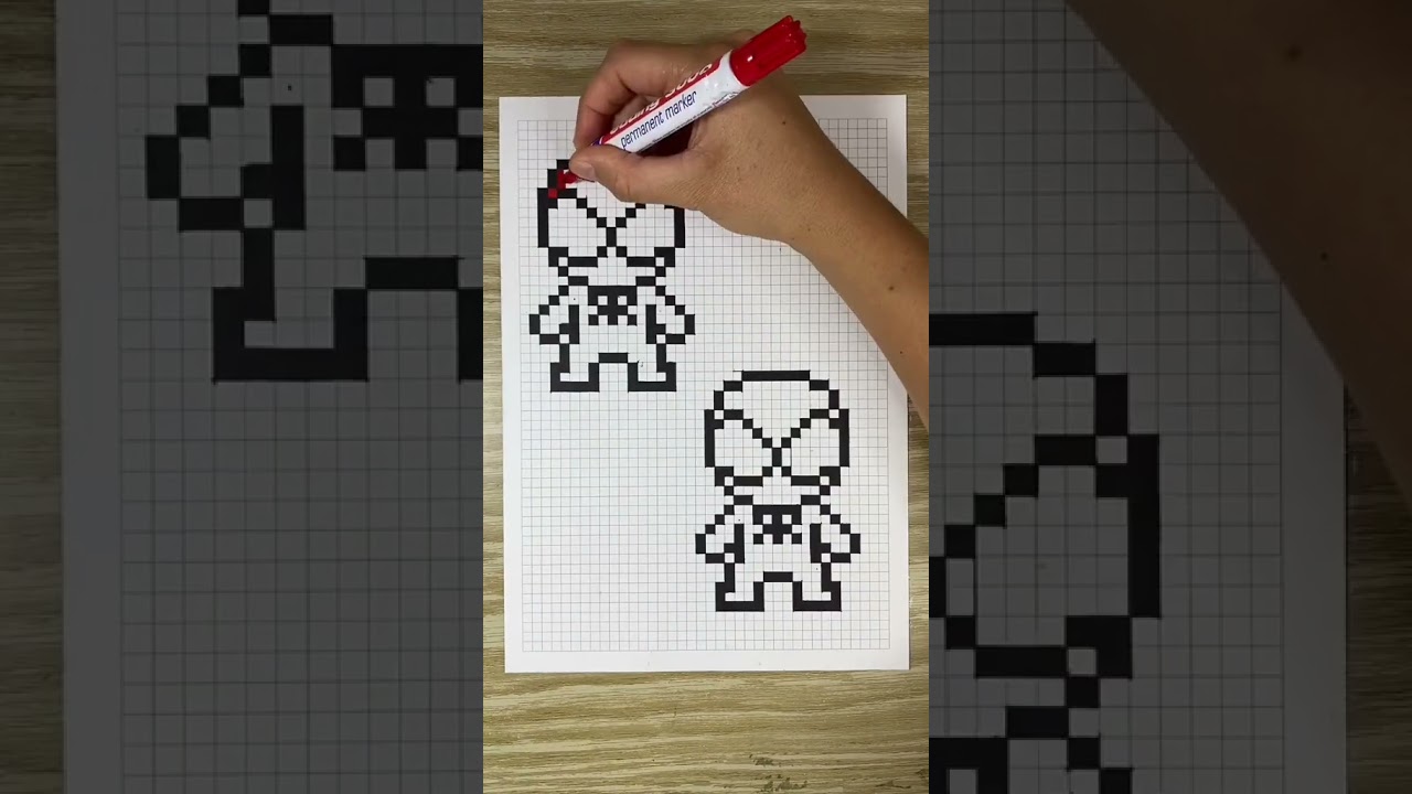 SPIDERMAN Papercraft Pixel Art 3D #diy #manualidades