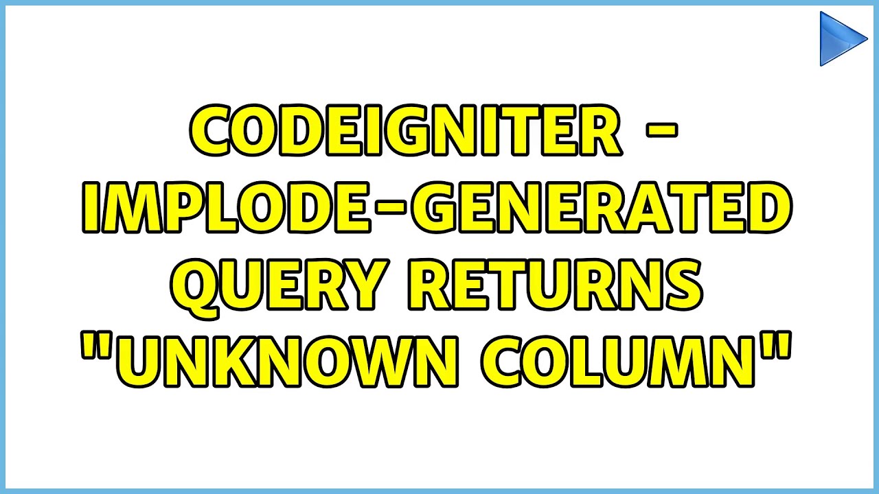 Codeigniter - Implode-generated Query returns 