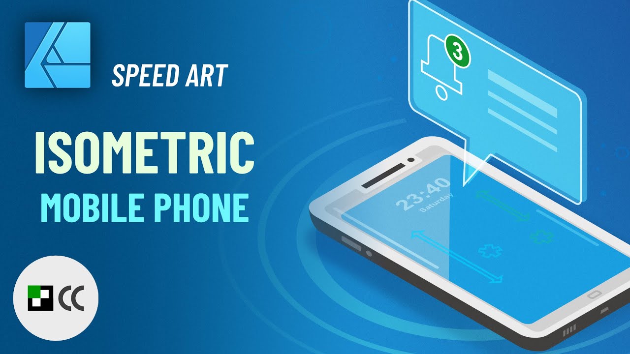 Isometric Mobile Phone | Speed Art - Affinity Designer