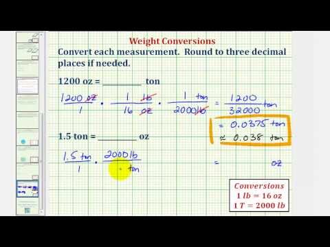 Ex: Weight Conversions: Tons to Ounces, Ounces to Tons
