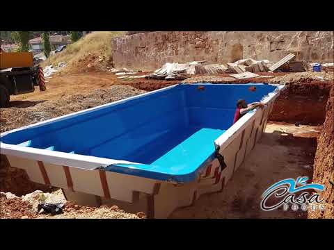 A Fiberglass swimming pool installation movie in Zahle