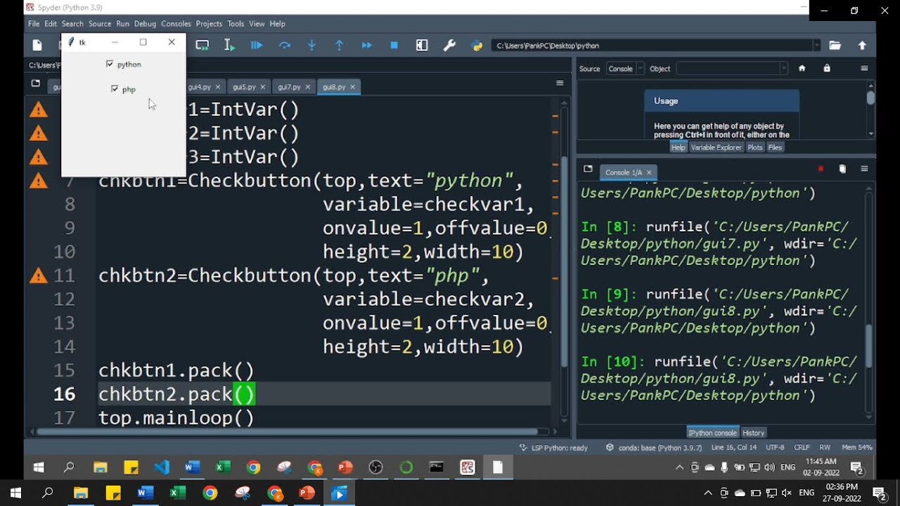 Tkinter Checkbutton In Detail | Python Tkinter Tutorials in Hindi 08