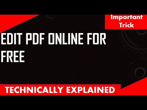 How to edit PDF file online free| How to edit pdf file for free