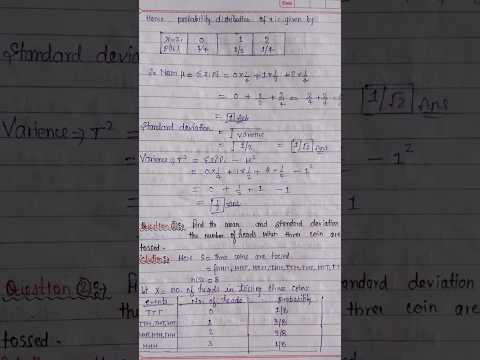 Mean and variance of a random variable
