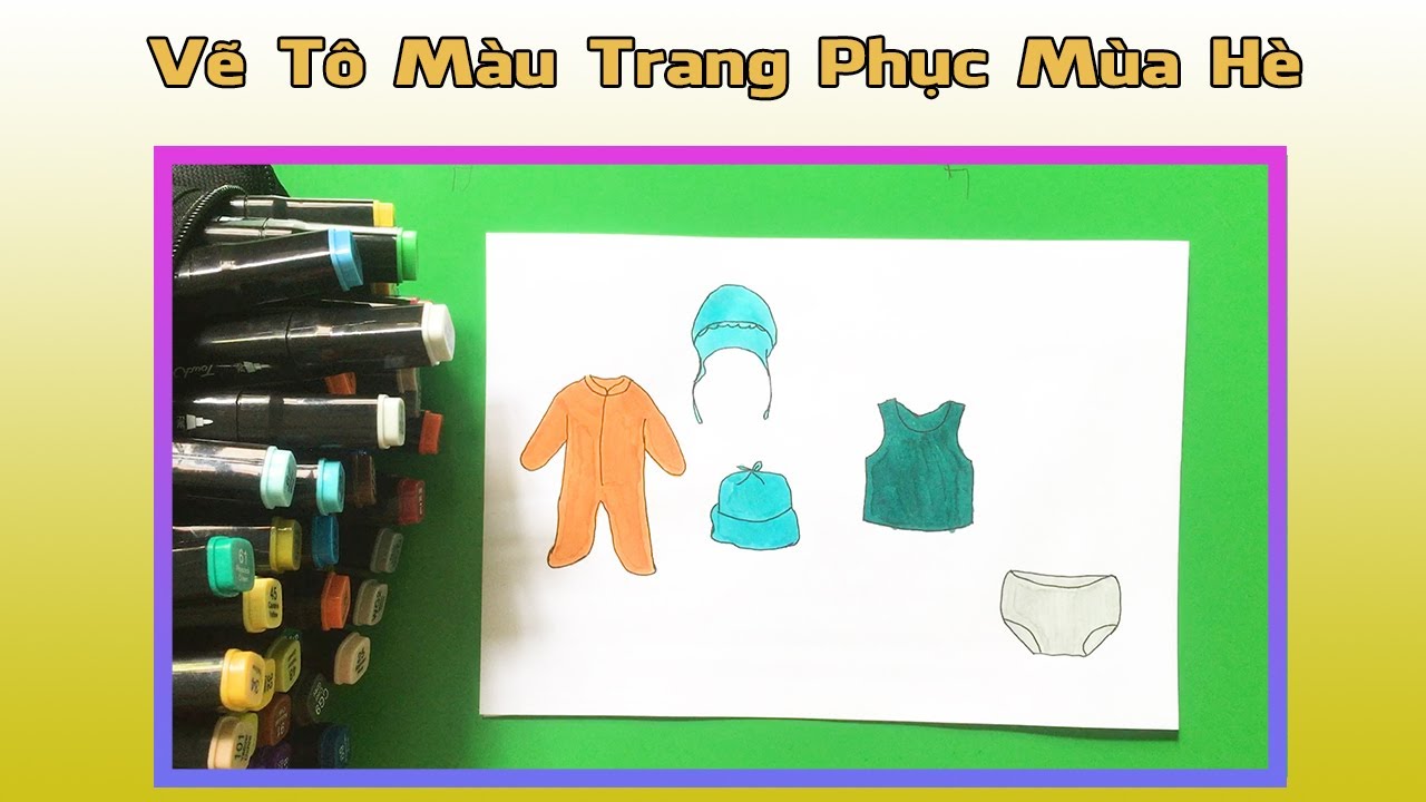 Vẽ tranh tô màu trang phục mùa hè | Sắc Màu Tuổi Thơ |