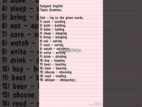 Add - ing to the words @RashmiSudev #englishgrammar #shorts
