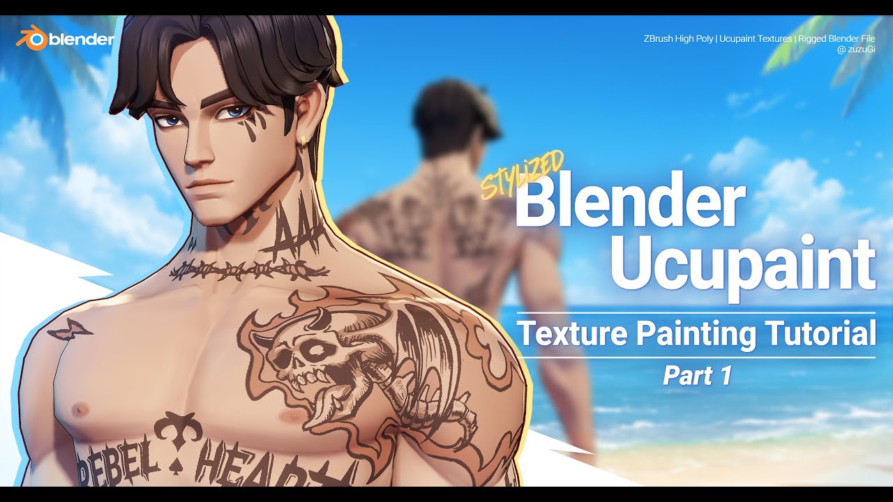 Stylized Male Base Body | blender × Ucupaint Texture Painting Tutorial(Part 1)贴图绘制教程/맵핑 튜토리얼/チュートリアル