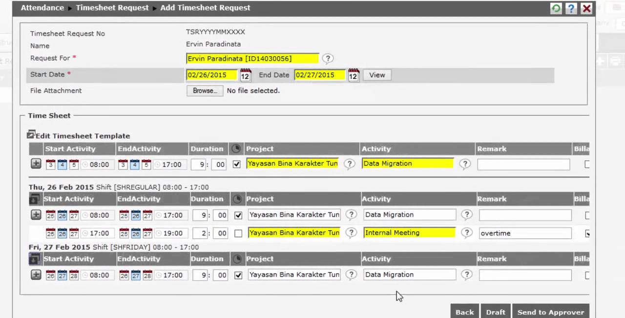 05 15  Creating and Approving Timesheet Request