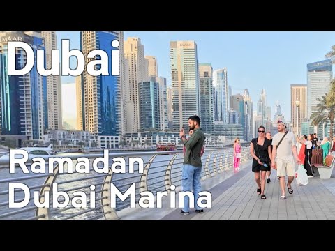 Dubai [4K] Ramadan Dubai Marina Walking Tour 🇦🇪