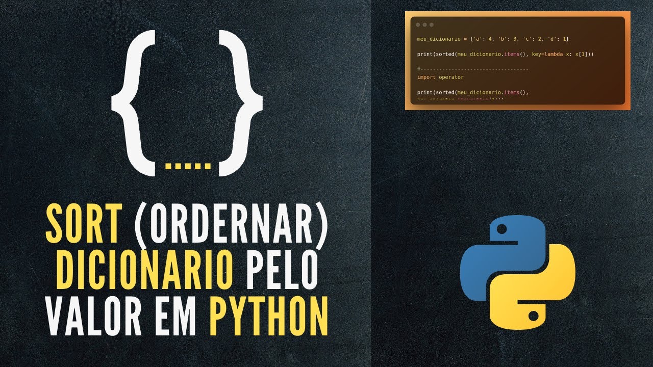 Tutorial Python | Como ordenar (Sort) um dicionário pelo valor (Value) em Python