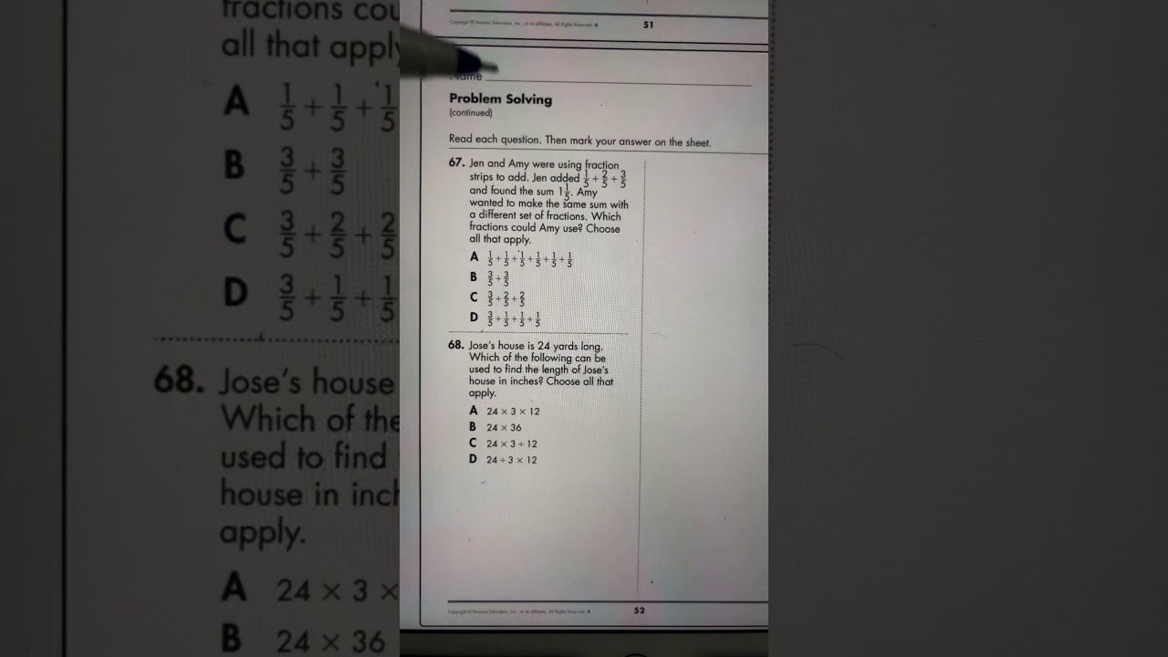 Grade 4 problem solving : diagnostic test