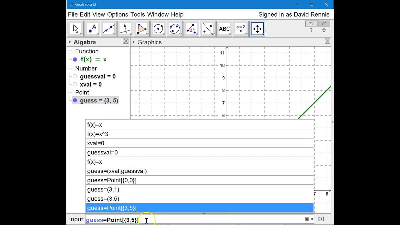 Creating Coordinates in GeoGebra Using Dynamic Numbers