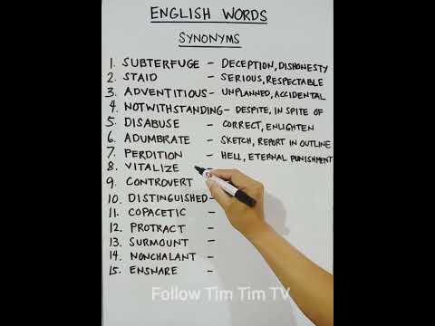 ENGLISH WORDS: SYNONYMS