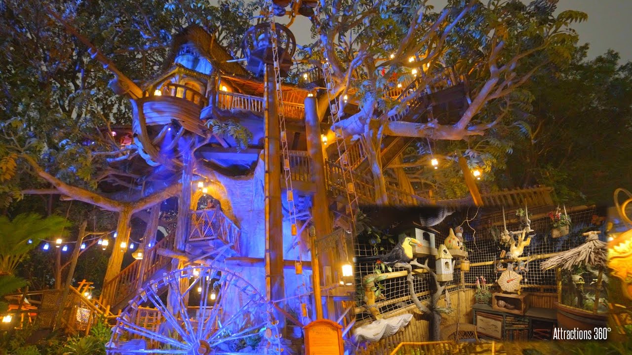 MyDisneyFix | NEW Disneyland Treehouse | Night Walkthrough 2023 ...