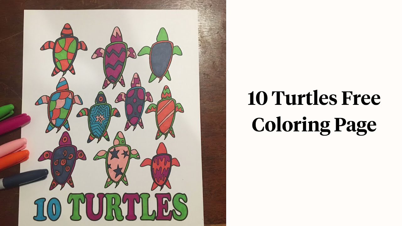 10 Turtles! Preschool Math Printable