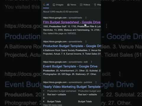 Free Google Spreadsheet For Film, Video and all sorts of production budgeting