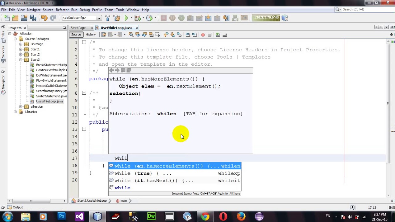 Using While Loop in Java Netbeans