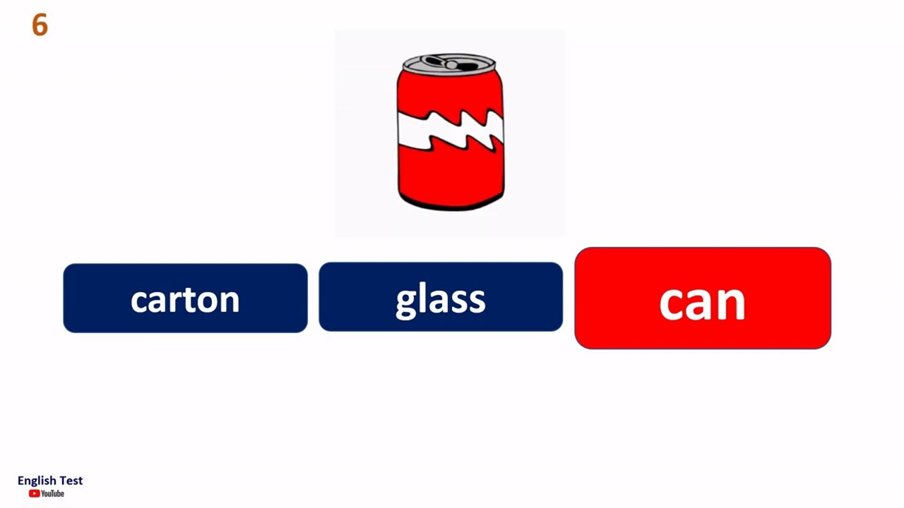 Containers Vocabulary Quiz