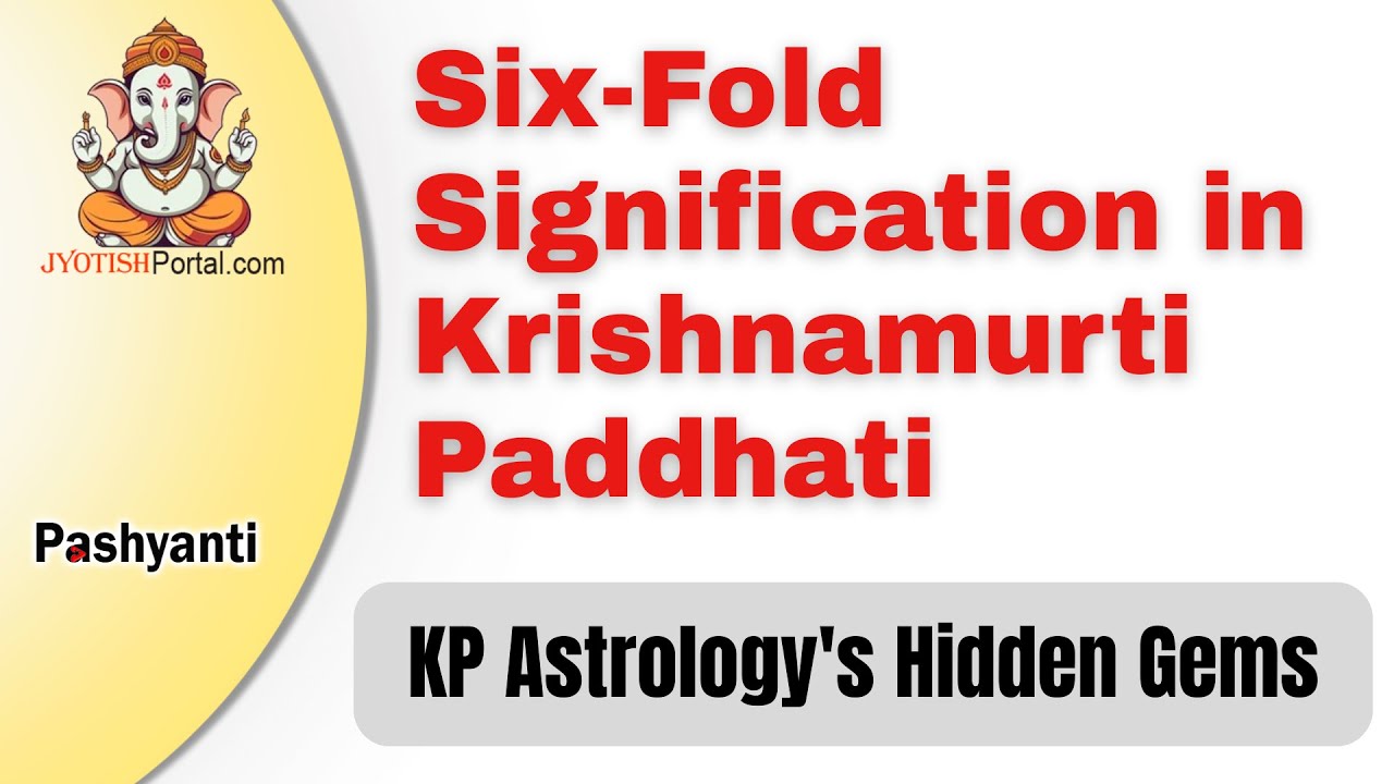 Six-Fold Signification in Krishnamurti Paddhati. KP Astrology's Hidden ...