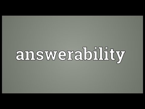 Answerability Meaning