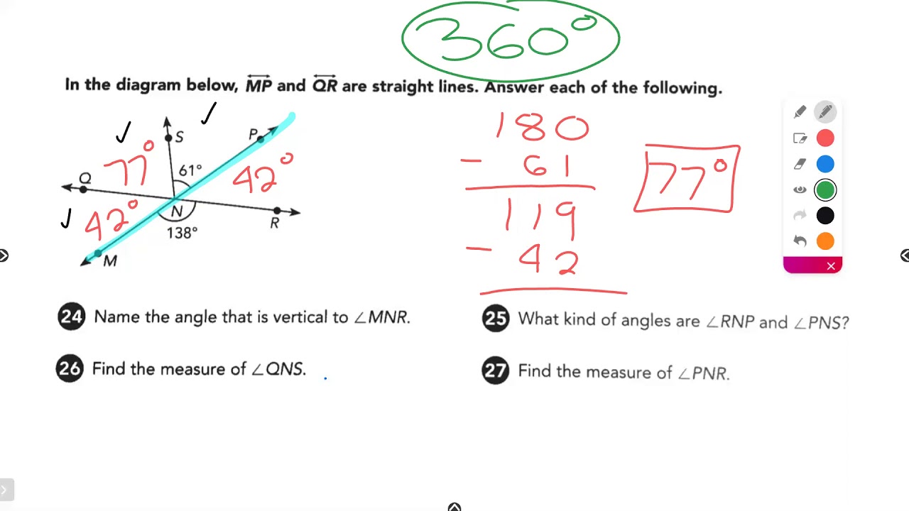 Finding Missing Angles Plane Geometry