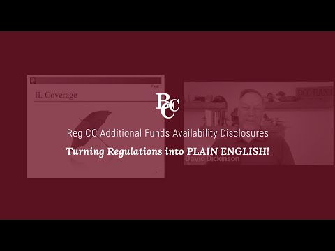 Reg CC Additional Funds Availability Disclosures
