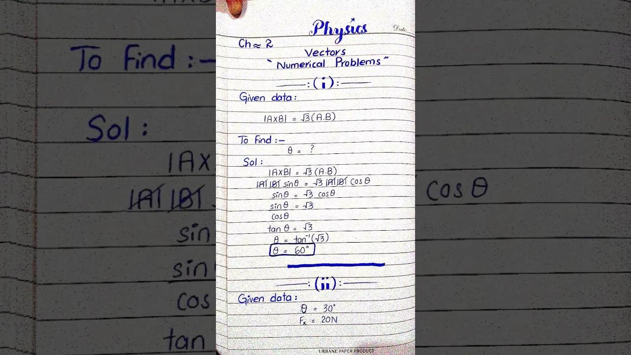 physics class 11 chapter 2: vectors ,solved numericals #physics #vector