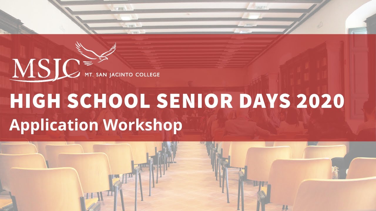 MSJC Application Workshop