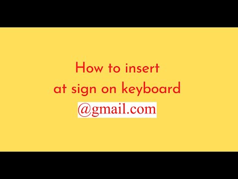 How to insert at sign on keyboard
