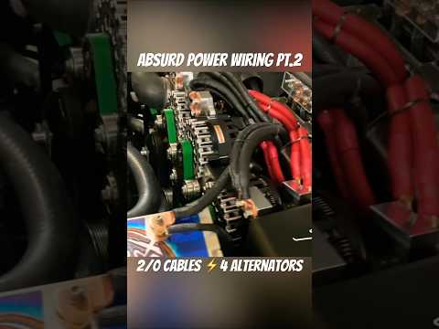 Absurd Sound System Power Wiring ⚡️ pt.2 | 4 Alternators multiple 2/0 ...