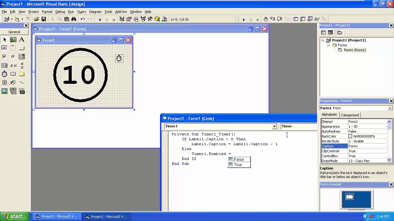 VB6 Tutorial In Urdu   Count Down Timer using Timer control in Visual basic 6   YouTube