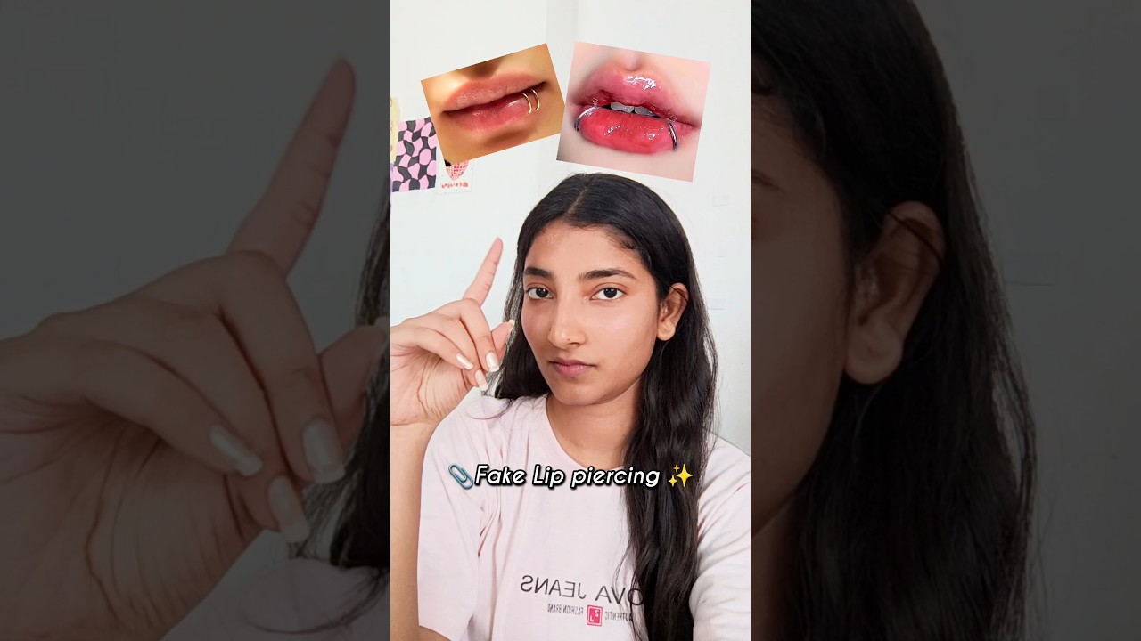 Fake lip piercing using pin 📍 #ytshorts #diy