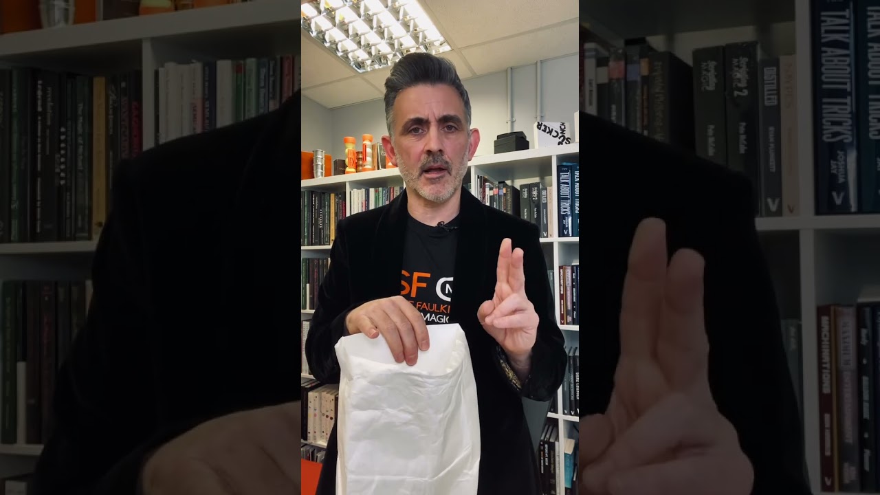 Learn the paper bag gag. #shorts #magician #magic