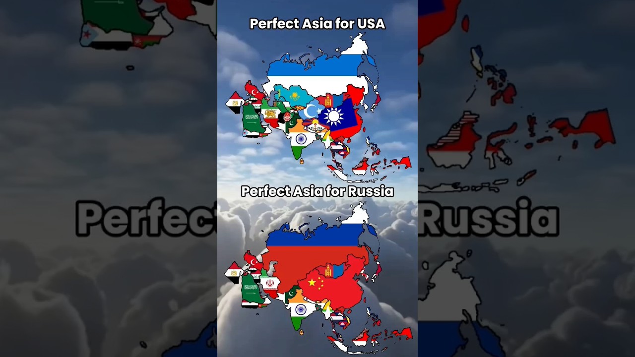 perfect Asia for USA and for Russia #countryflags#map #maps#usa#russia#asia #geography#flags#shorts