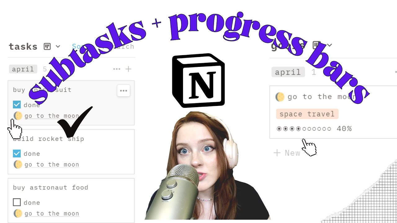 how to create a notion progress bar (+ subtasks!)