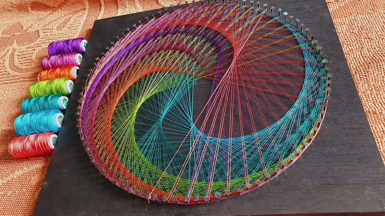 String Art Tutorial|Mandala Art|StringArt Geometric Pattern|String Art Making|HomeDecor #stringart