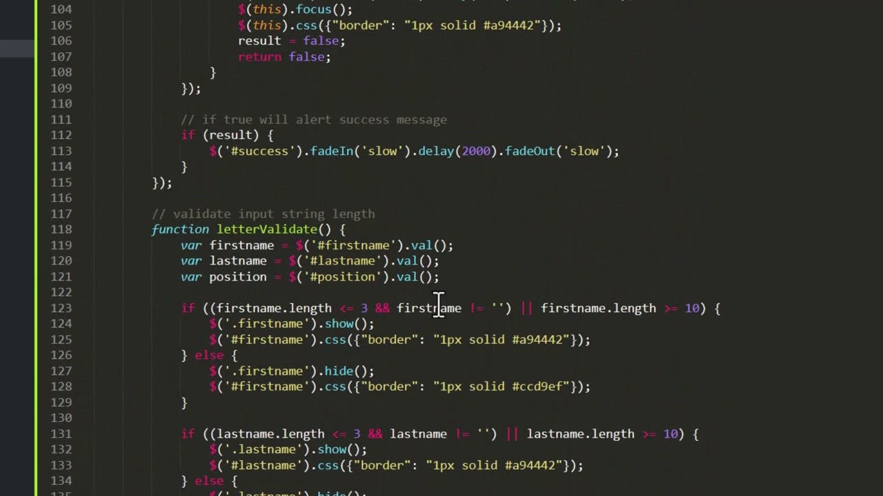 JQuery Validation | Learning your basic validation HTML CSS Bootstrap JQuery
