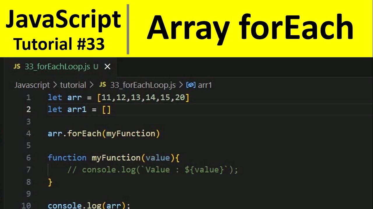 JavaScript Tutorial 33 - Array forEach Method in JavaScript | Programming For Beginners