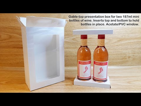 SVG file bundle to cut gift box for two mini 187ml wine bottles, Cricut, Silhouette, ScanNcut, Siser