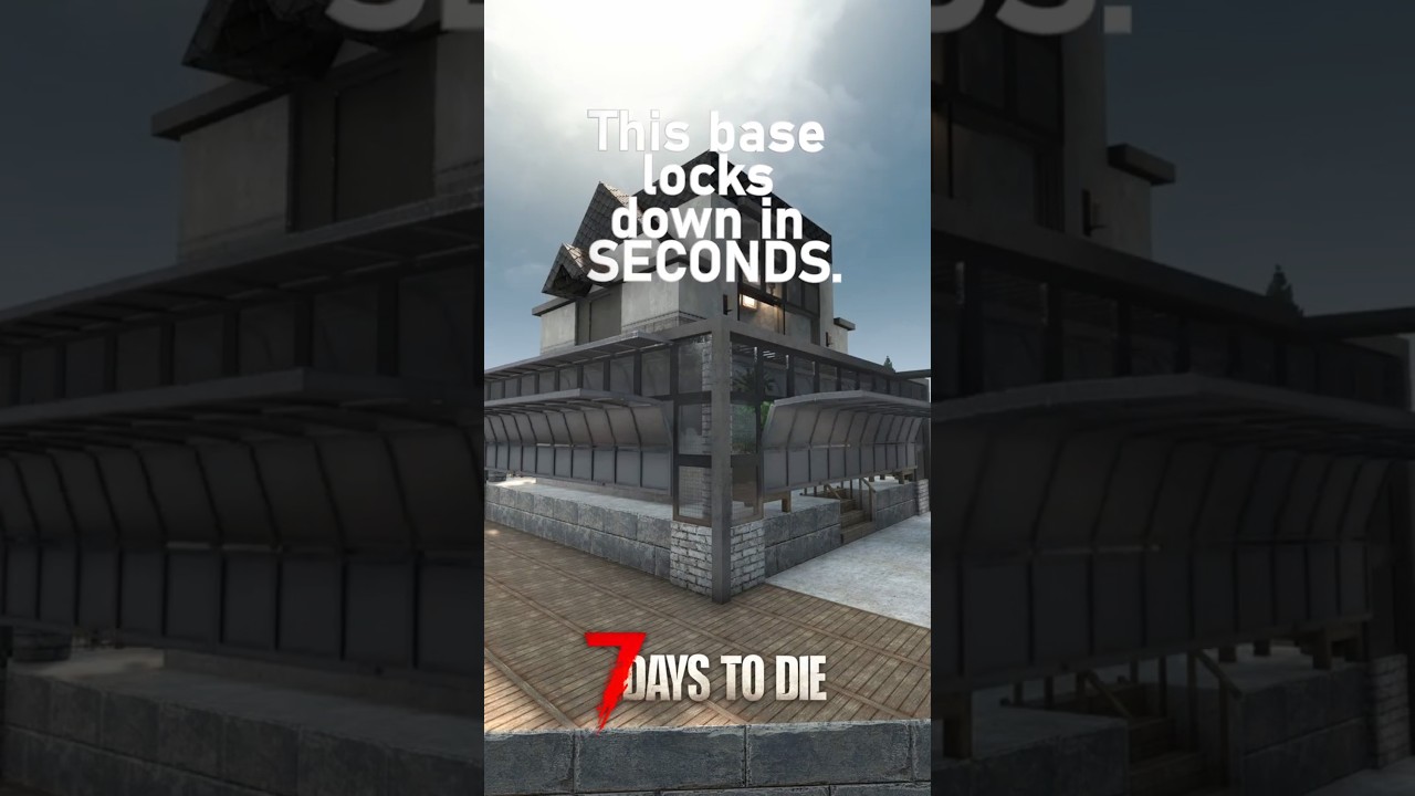 16 Garage Doors. One Switch. Lockdown Base Design in 7 Days to Die #7daystodie #basebuilding