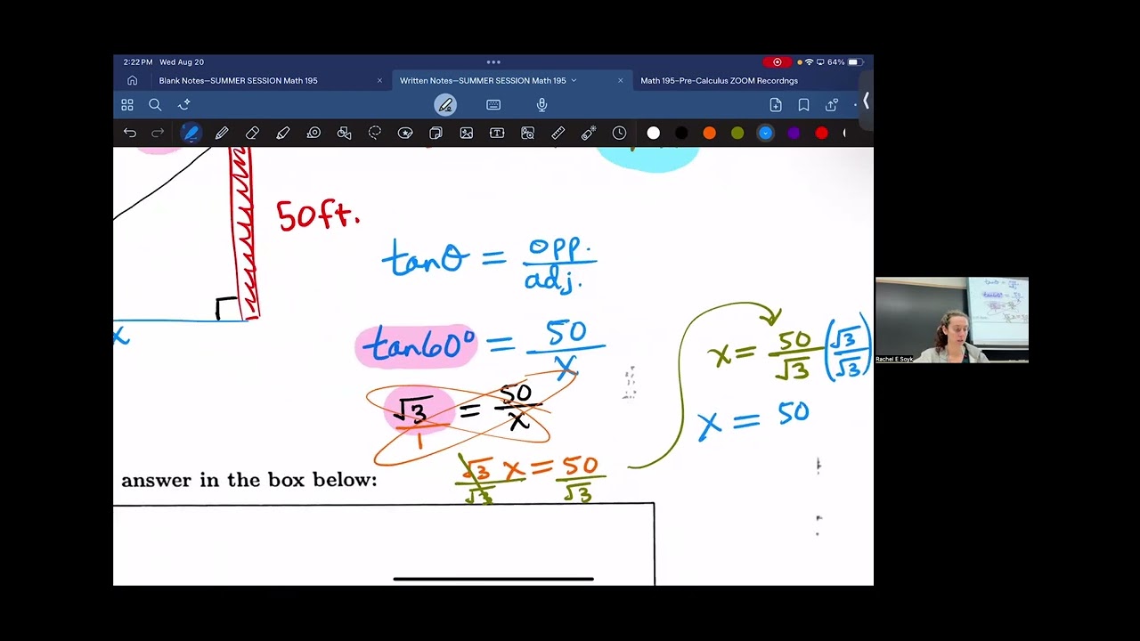SAMPLE B Final Exam VIDEO SOLUTIONS--Math 195--Lesson 32