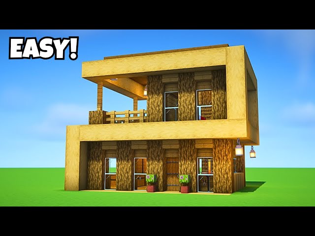 Modern Wood Starter House +Tutorial (Free) Minecraft Map
