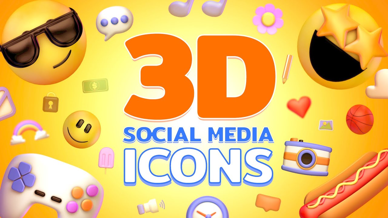 3D Social Media Icons Pack | Filmora Effect