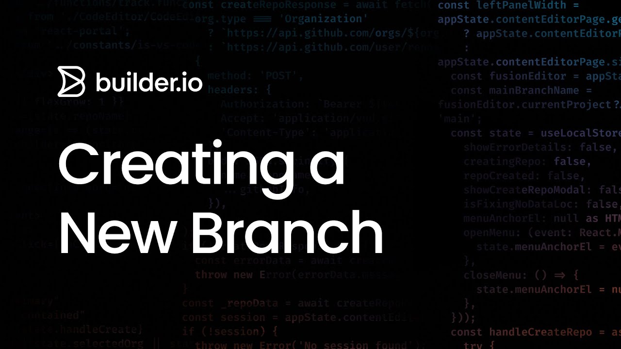 Creating a New Branch | Fusion