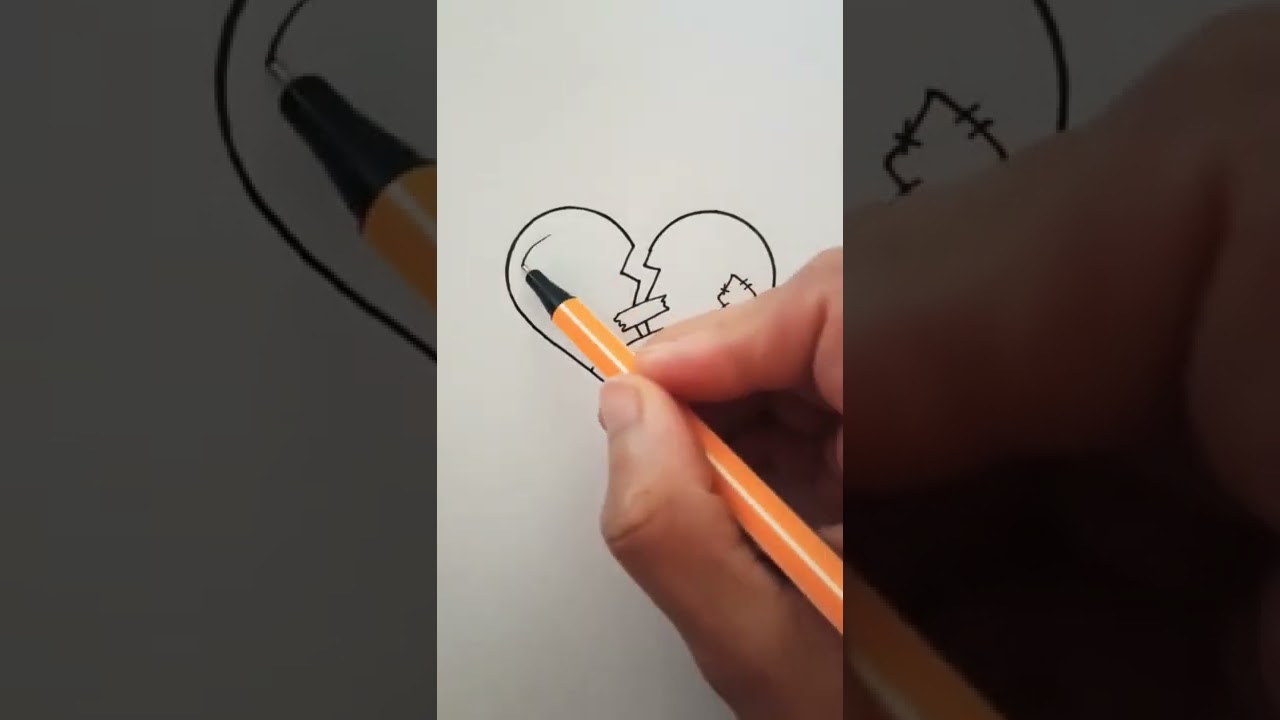 Dibujo corazón roto #shorts #drawing #art #heartbroken