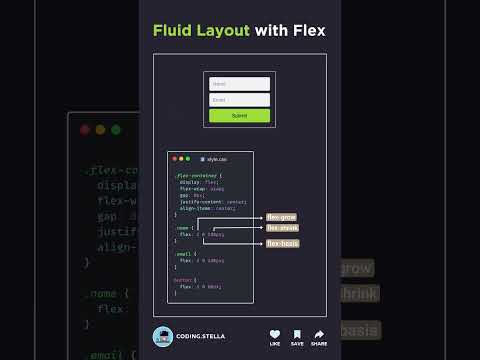 CSS Fluid Layout with Flex π Responsive with Flex-grow, Flex-shrink, Flex-basis π #shorts