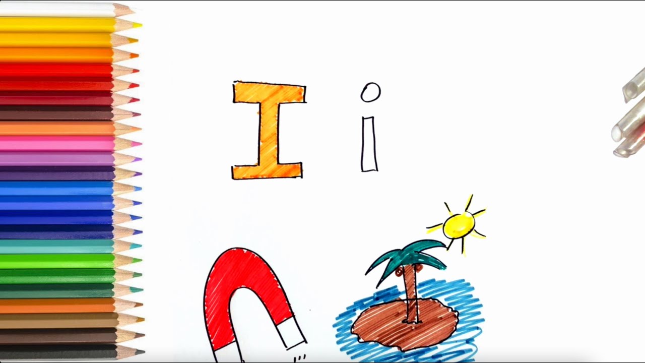 Dibuja y Colorea la Letra I con El Baul de los Colores / Drawing and coloring letter I