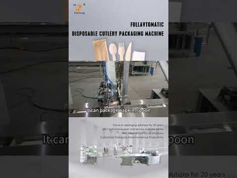 Automatic cutlery packing machine pack for napkin spoon fork knife toothpick, save time labor cost
