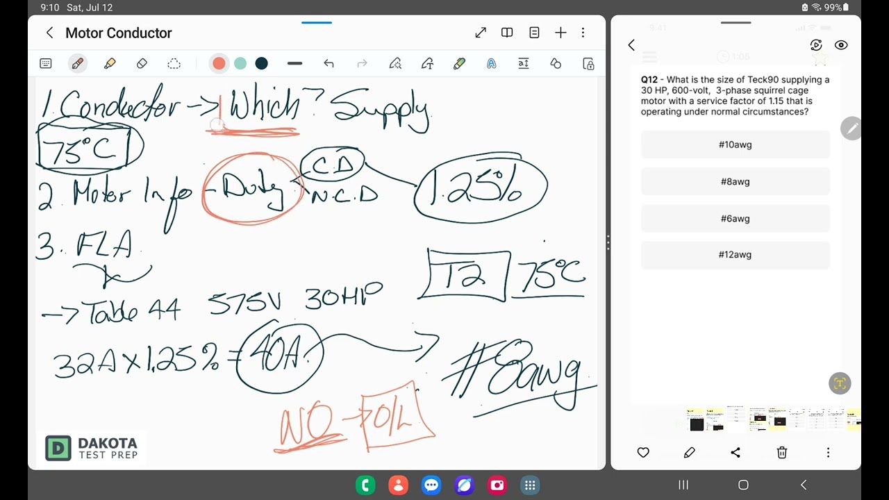 Motor Conductor Sizing | Red Seal Exam Prep (2024 CEC)