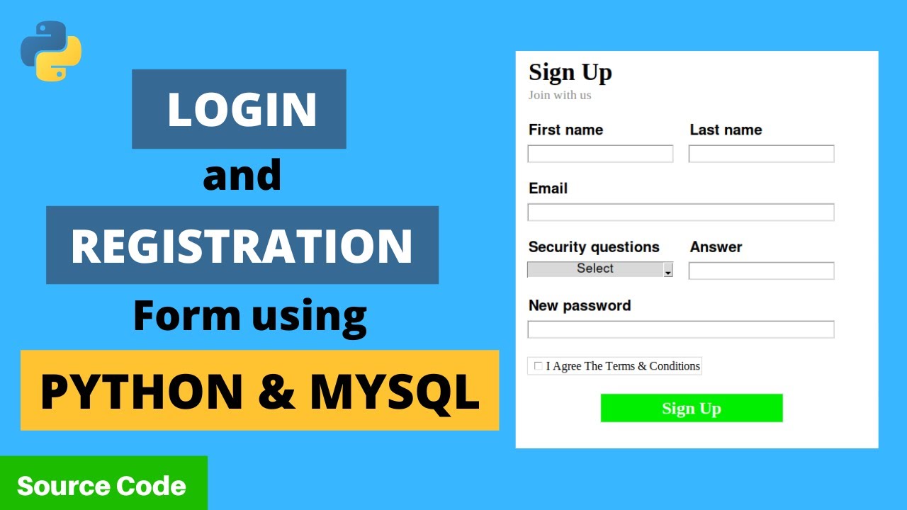 Login and Registration Form using Python and MySQL - Complete Tutorial | Python Project | Tkinter